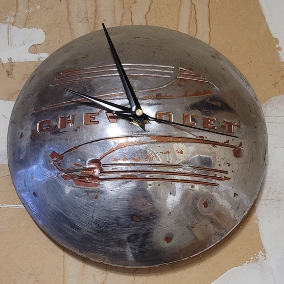 chevrolet | Wall Decor | Vintage Chevrolet Wall Clock Silver | Poshmark